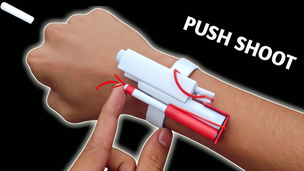 Paper Wrist Gun Making That Shoots Paper Bullets Origami Gun - YouTube