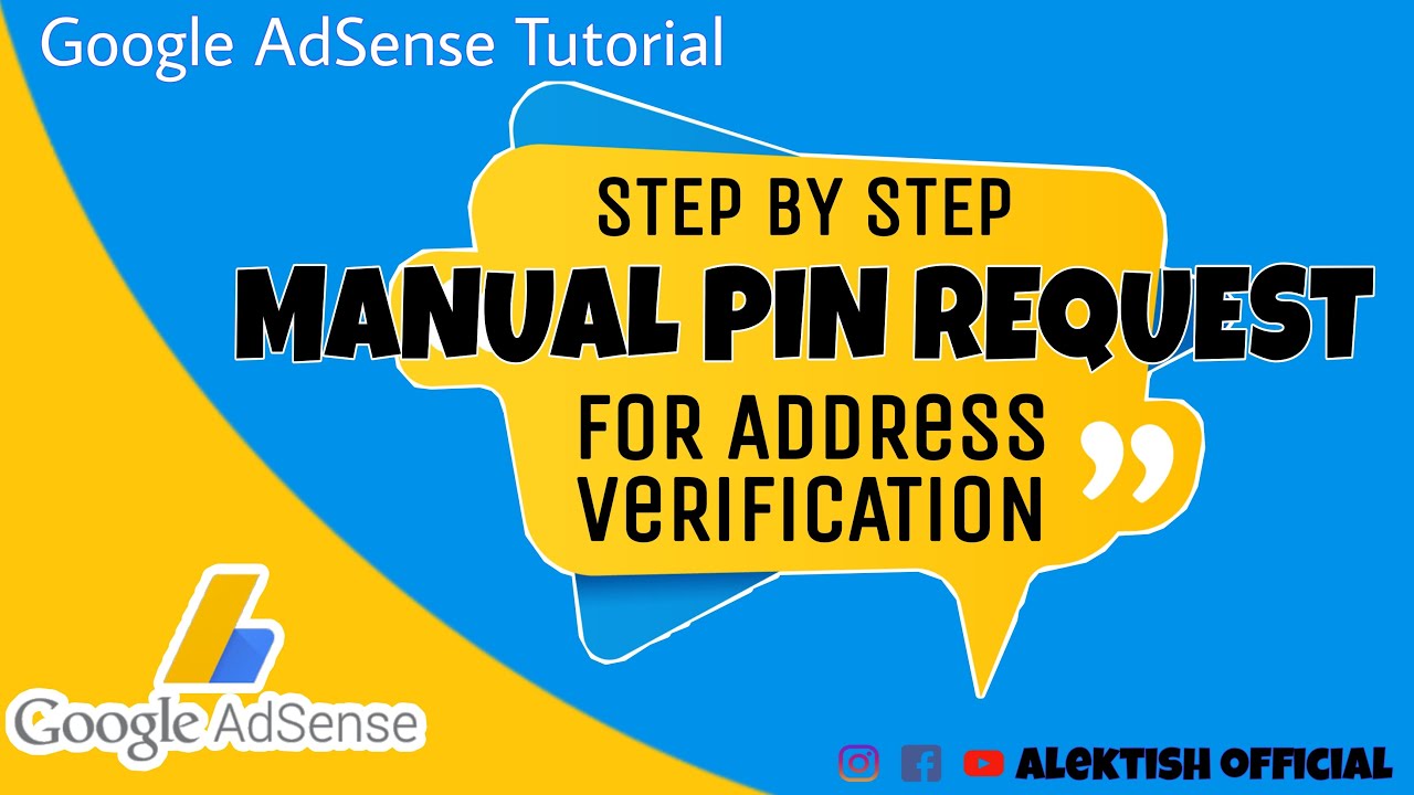 AdSense PIN | How to Manually Request for a PIN from Google AdSense to ...