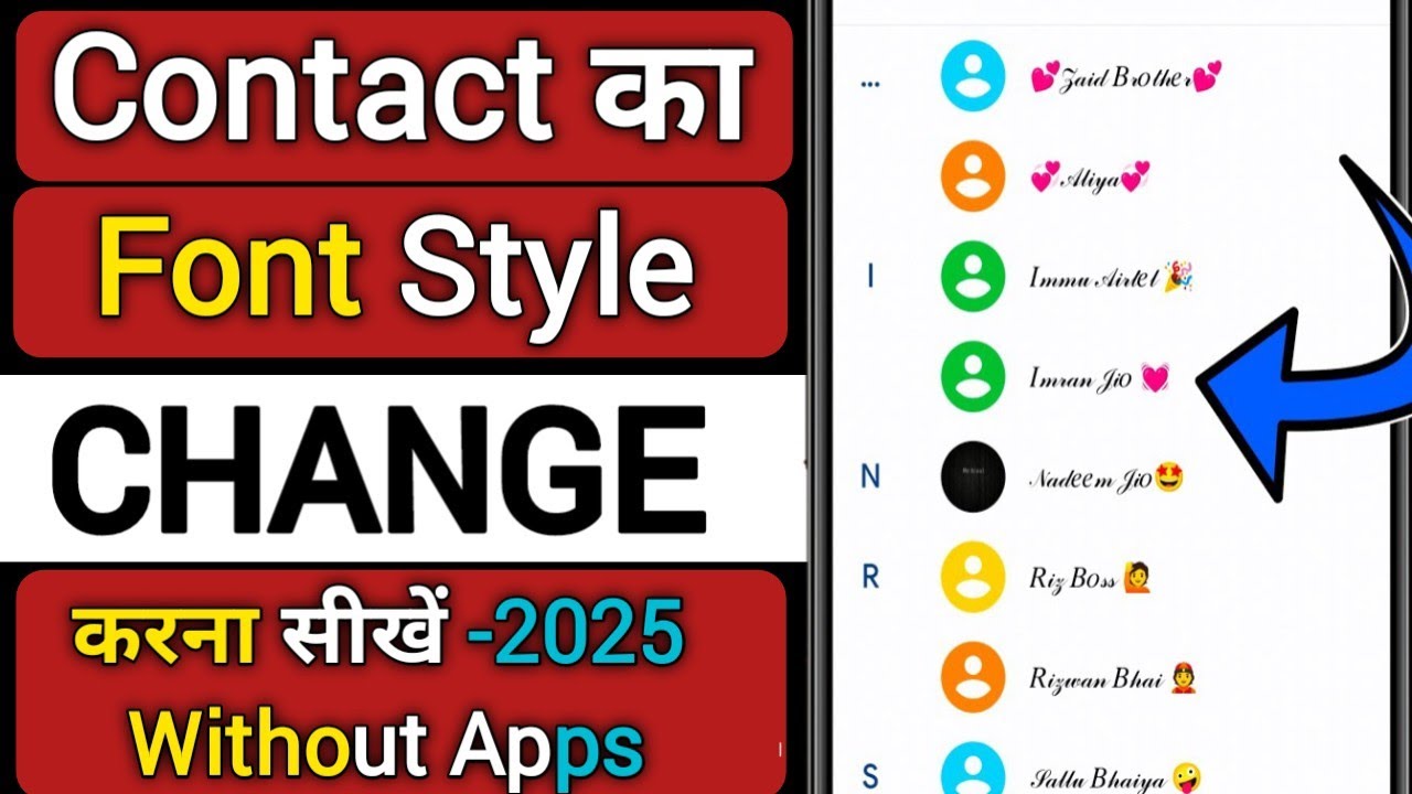 How To Change Contact Name Font Style || Contact Font Style kaise ...