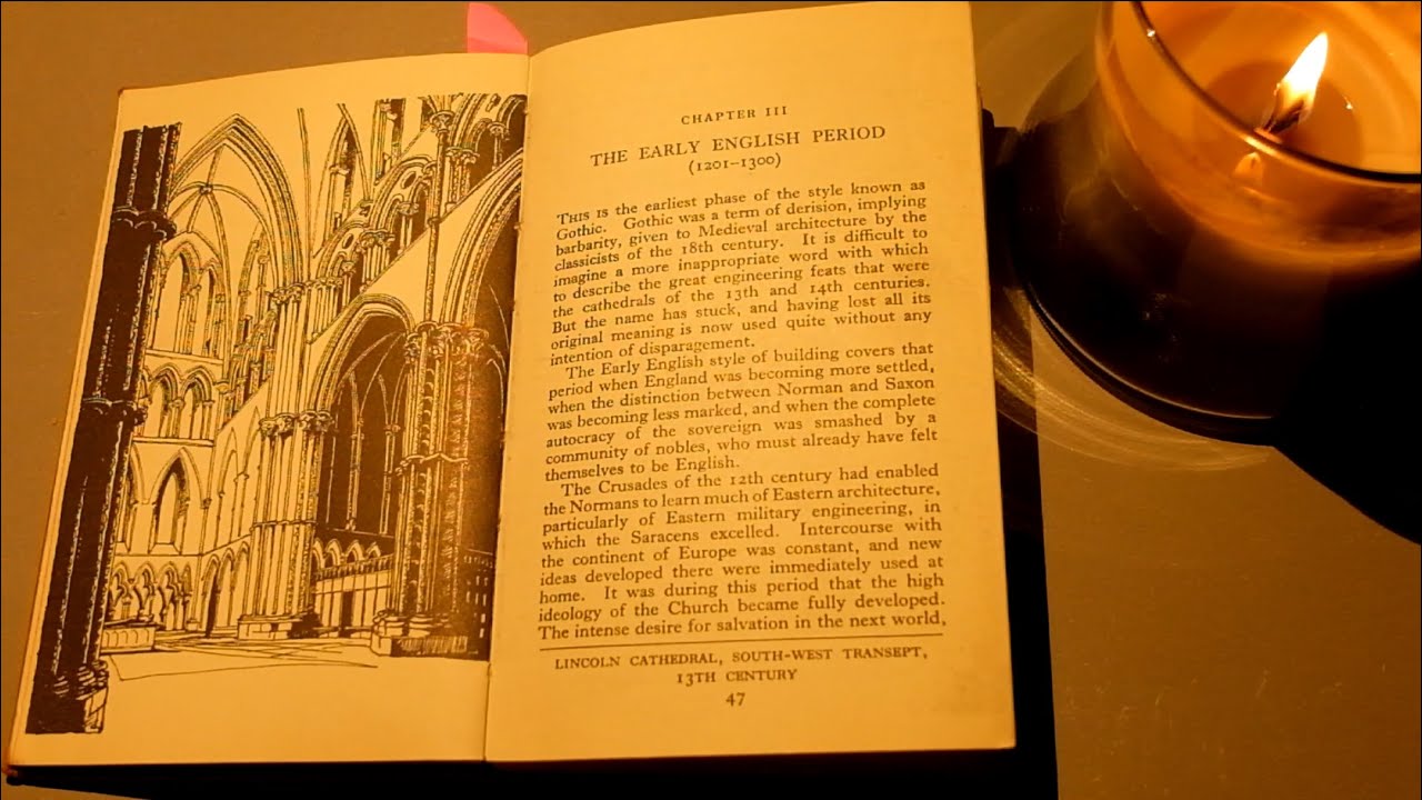 ASMR | Architecture & Cracking Candle - Whispered Reading, wood fire ...