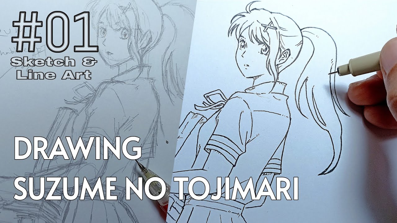 How To Draw | Suzume no Tojimari | Sketch & Line Art - YouTube