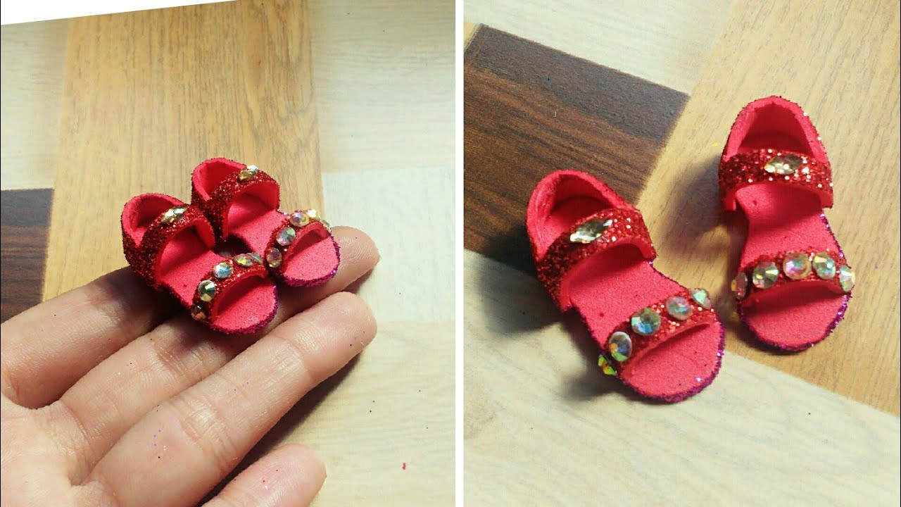 Miniature Craft Idea | Miniature flip flop sandle for doll | Tutorial ...