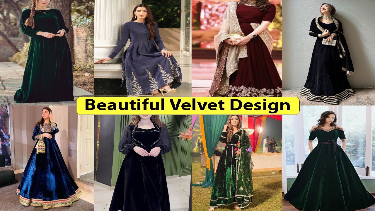 Beautiful Velvet Design | New Velvet Frock Designs 2024 For Girls - YouTube