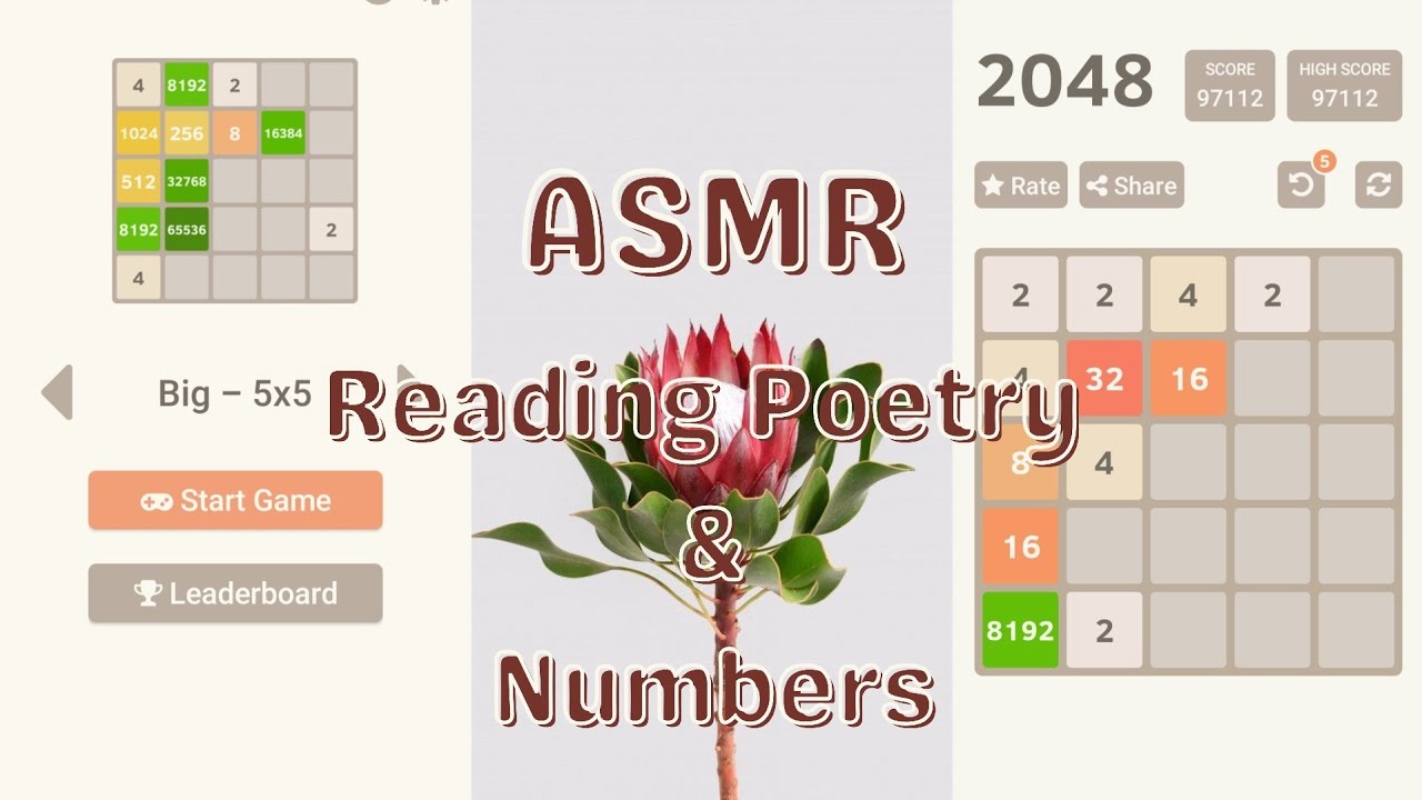 ASMR Reading Poetry | Whispering and Playing 2048 | #asmr #games # ...