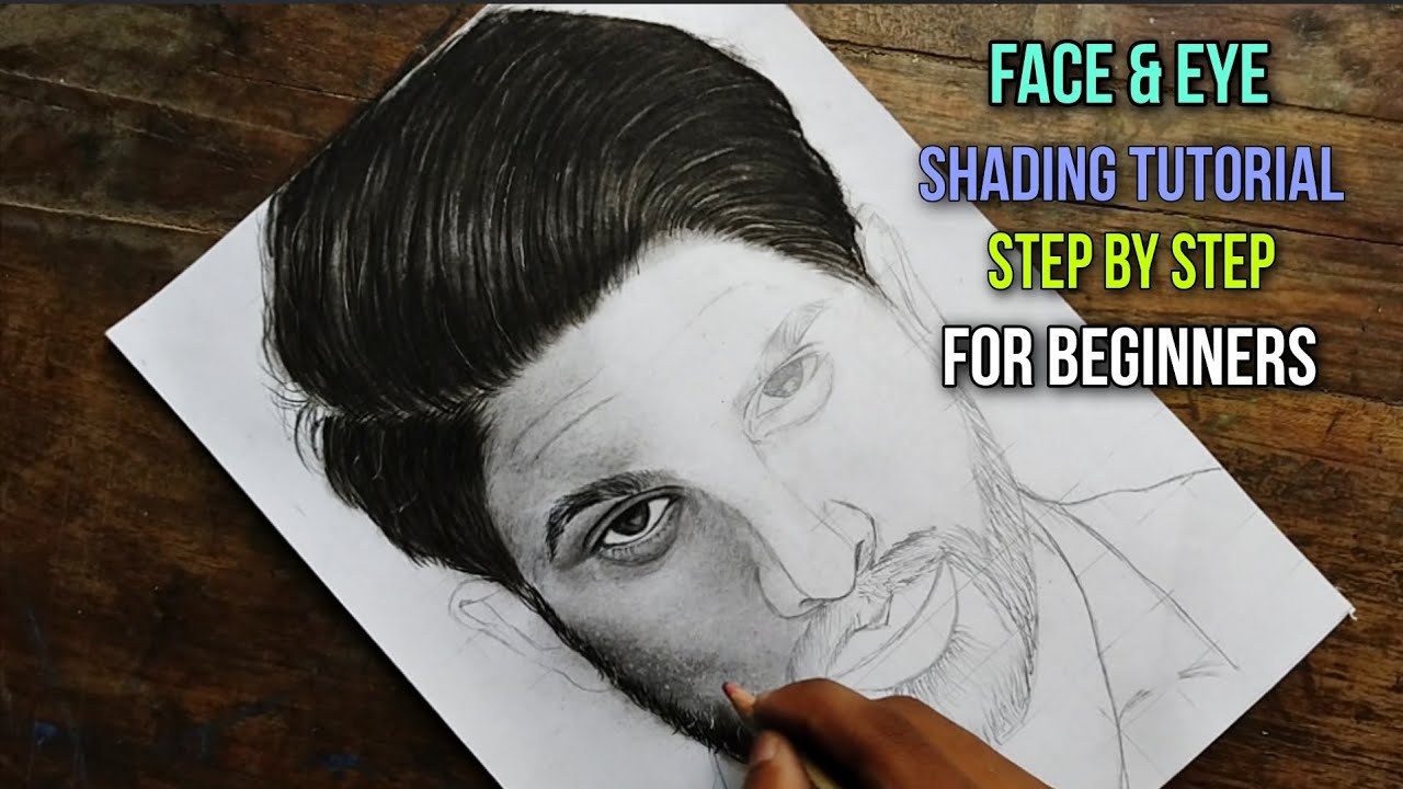 Face & Eye Shading Tutorial | Allu Arjun Drawing | How To Draw ...