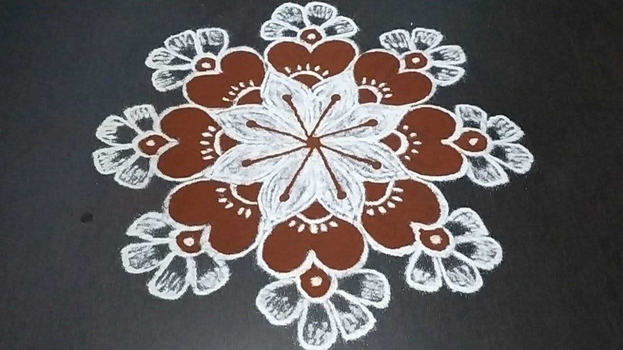 Friday Rangoli | Flower Kolam | Freehand Rangoli | Adventure Kolam ...