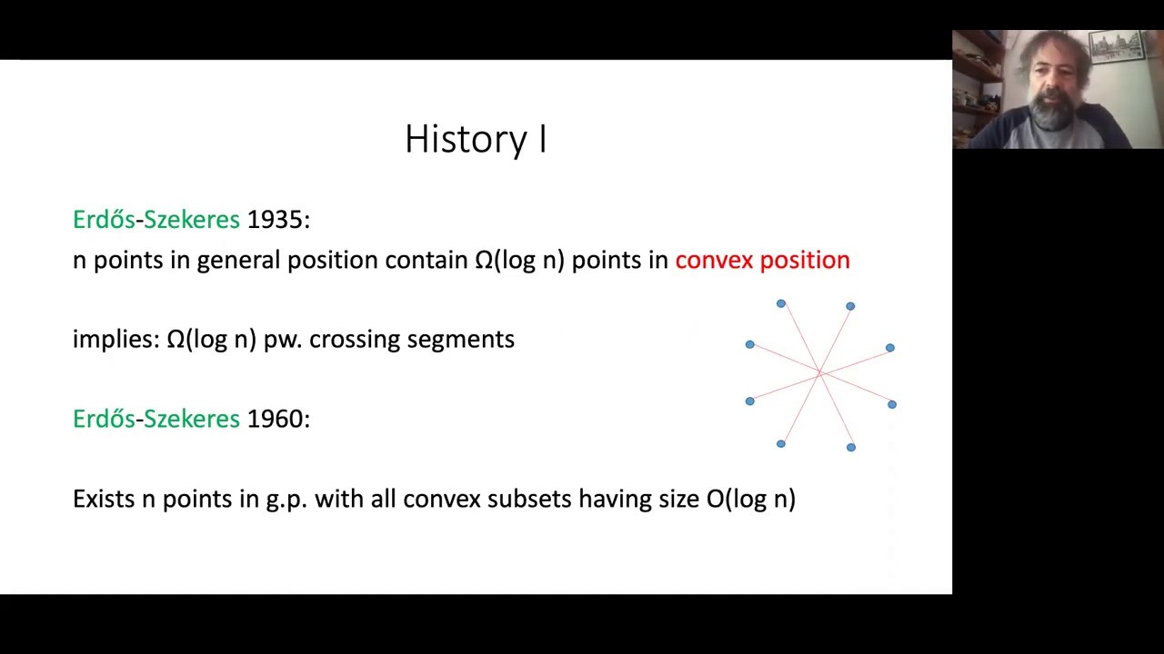 Gabor Tardos: Planar point sets determine many pairwise crossing ...
