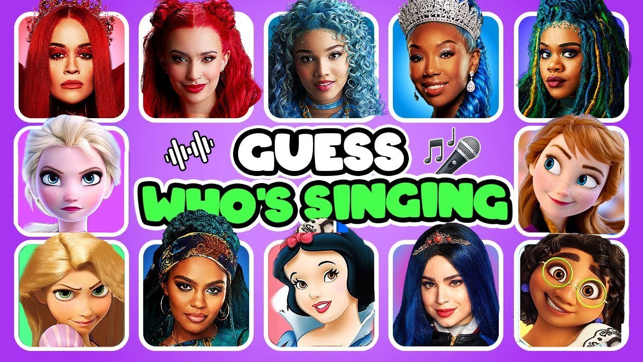 Guess Who's SINGING 🎶 Disney Song Quiz Challenge Descendants, Mal ...