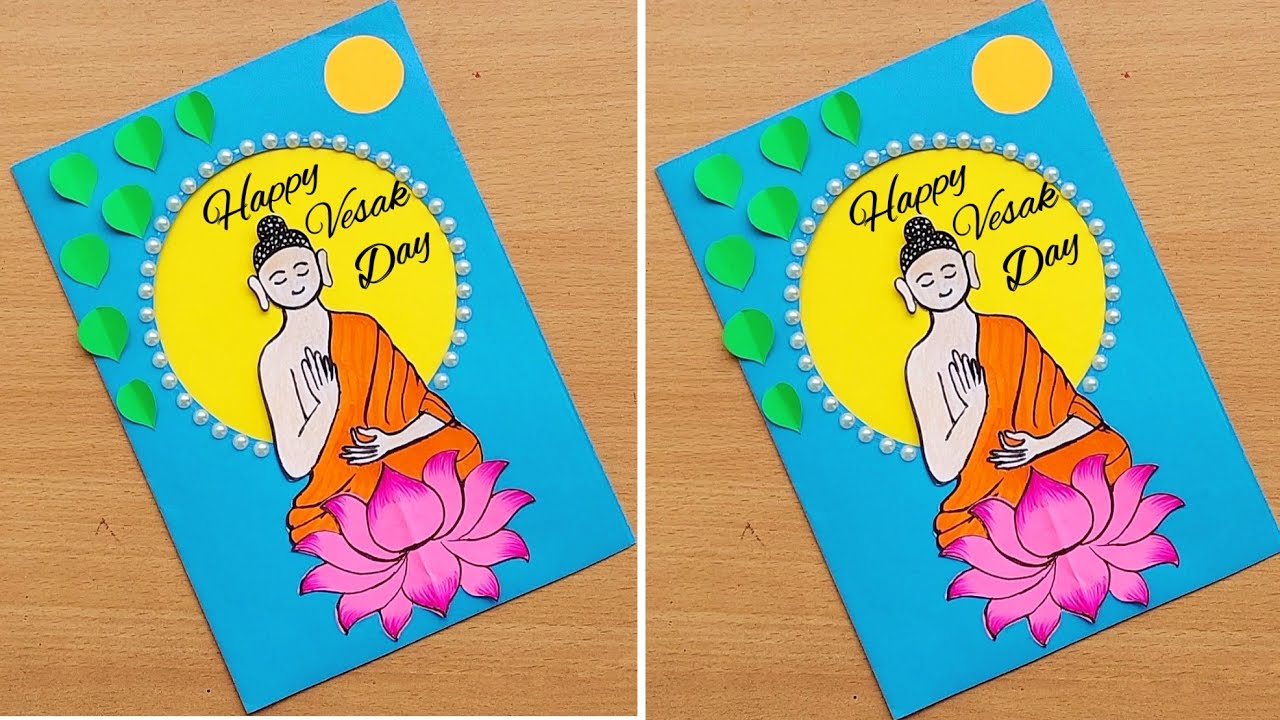 DIY Vesak Greeting Card/Easy Budha Purnima Card making ideas/How to ...