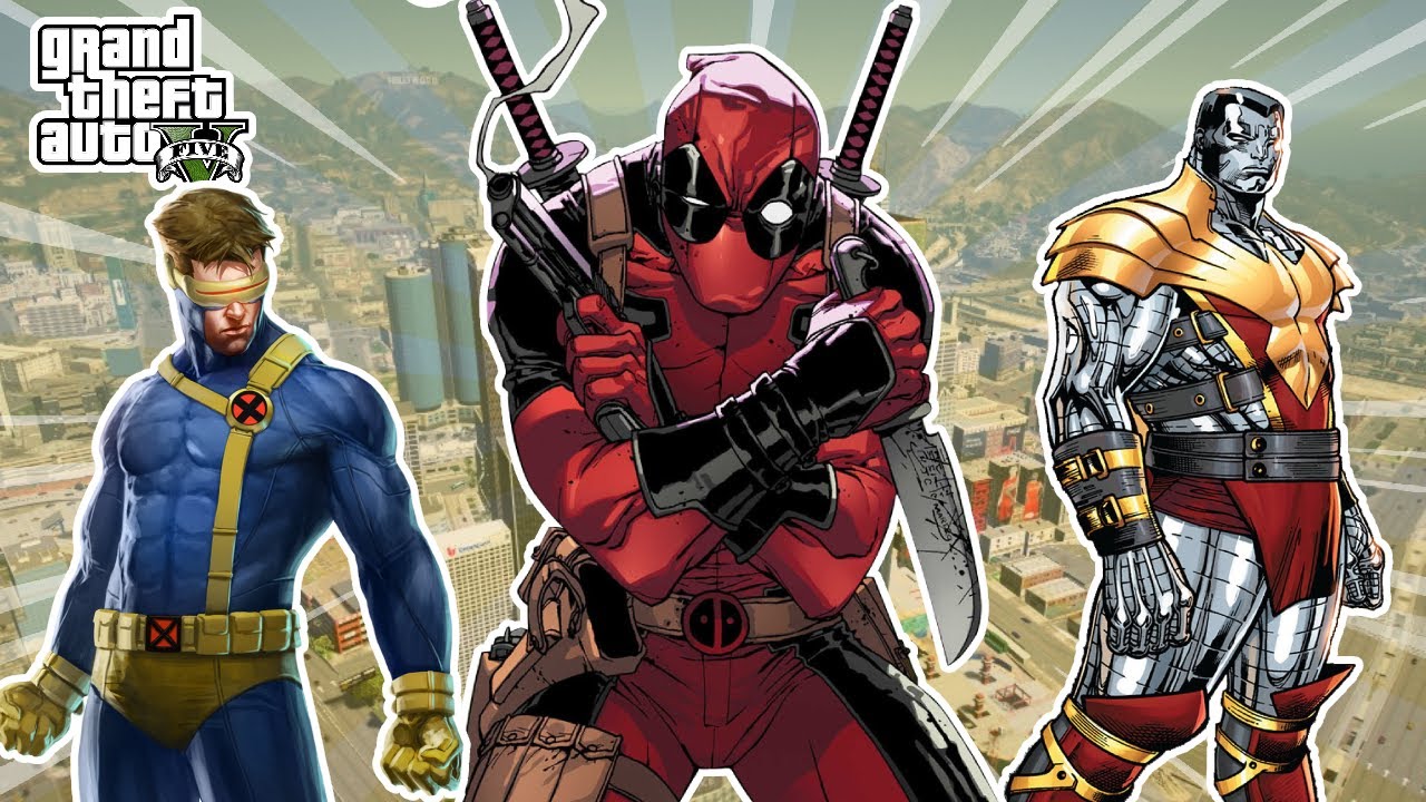 GTA 5 - Ultimate X-Men Mod (Deadpool, Cyclops, and Colossus) - YouTube