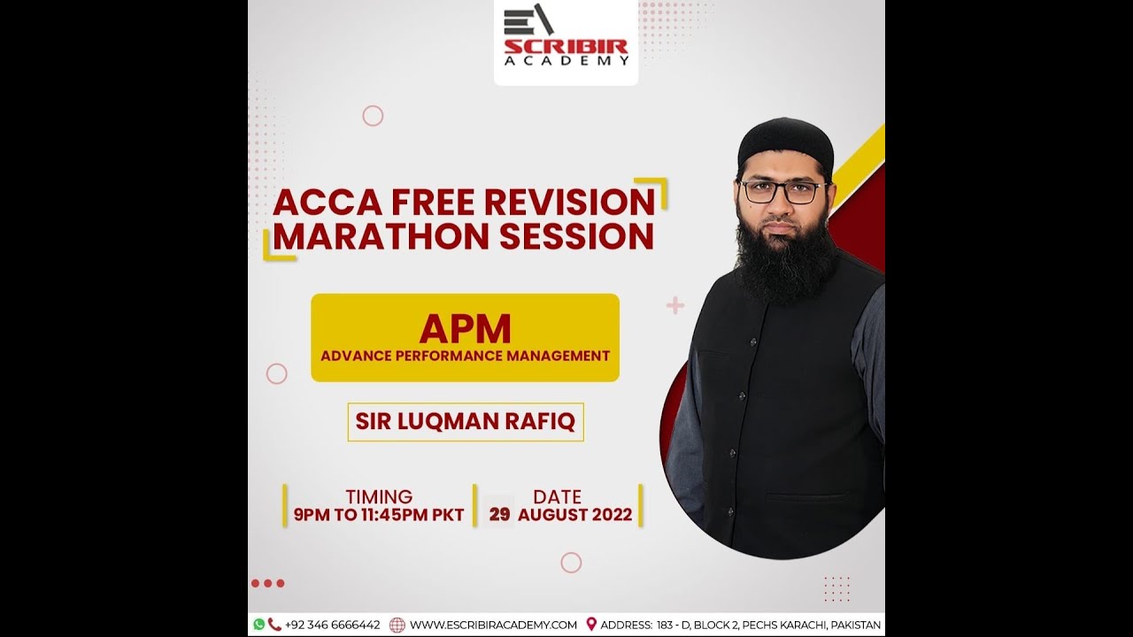 Advanced Performance Management Revision Marathon | ACCA | APM ...