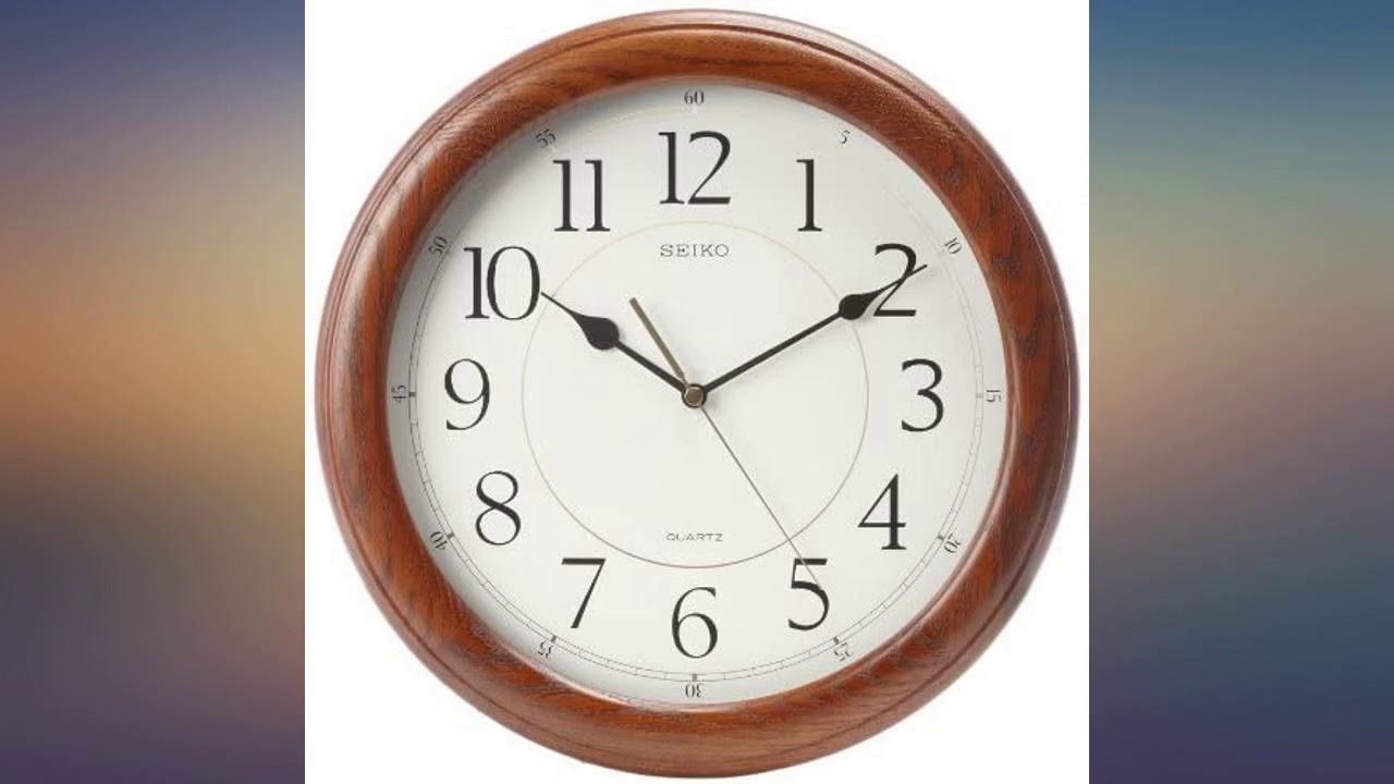 Seiko Wall Clock Quiet Sweep Second Hand Dark Brown Solid Oak Case ...