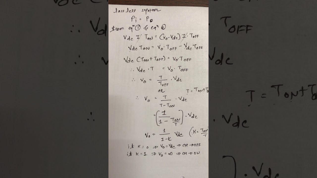 EQUATION FOR STEP UP CHOPPER - YouTube