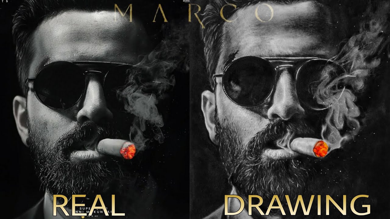 Marco Full movie Unni Mukundan portrait drawing| South Indian movie ...