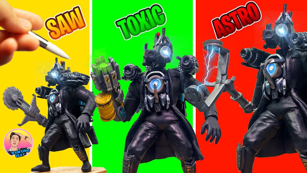 Making Titan Cameraman Saw + Toxic + Astro Arm with Polymer Clay. - YouTube