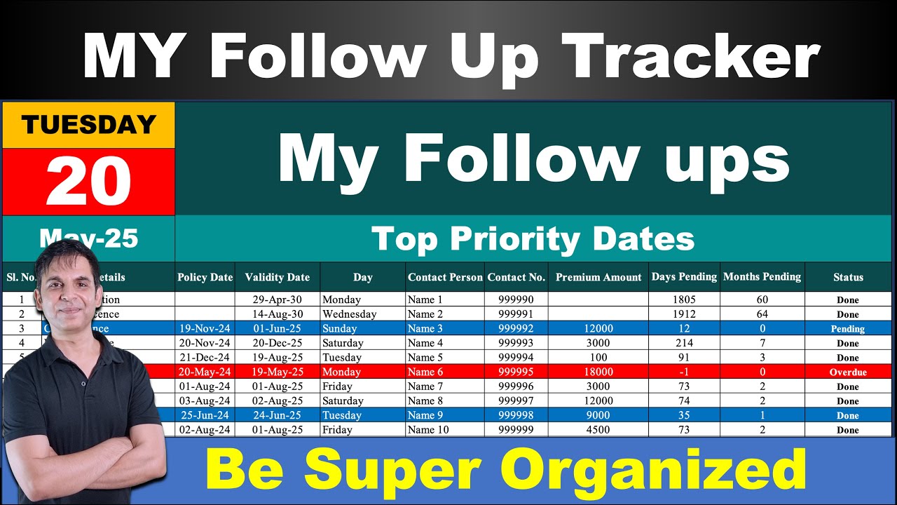 My Follow Up Tracker in Excel / Excel Follow Up Tracker - YouTube