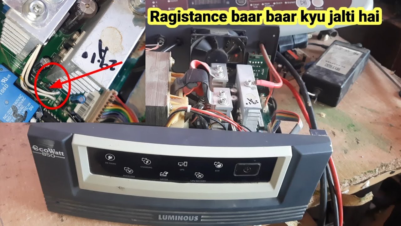 luminous ecowatt 850 inverter Repair no power on - YouTube