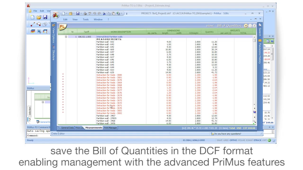 PriMus TAKEOFF Tutorial - BoQ management - ACCA software - YouTube
