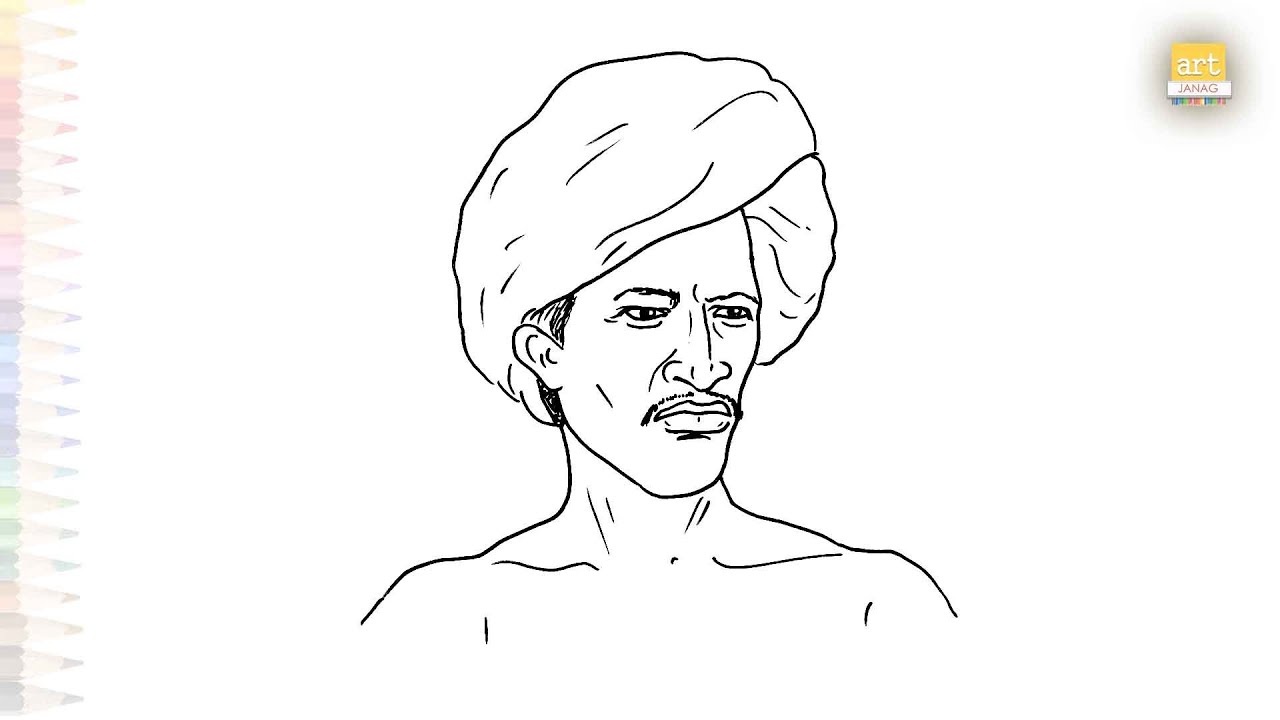 Birsa Munda drawing easy | Portrait sketches | How to draw Birsa Munda ...