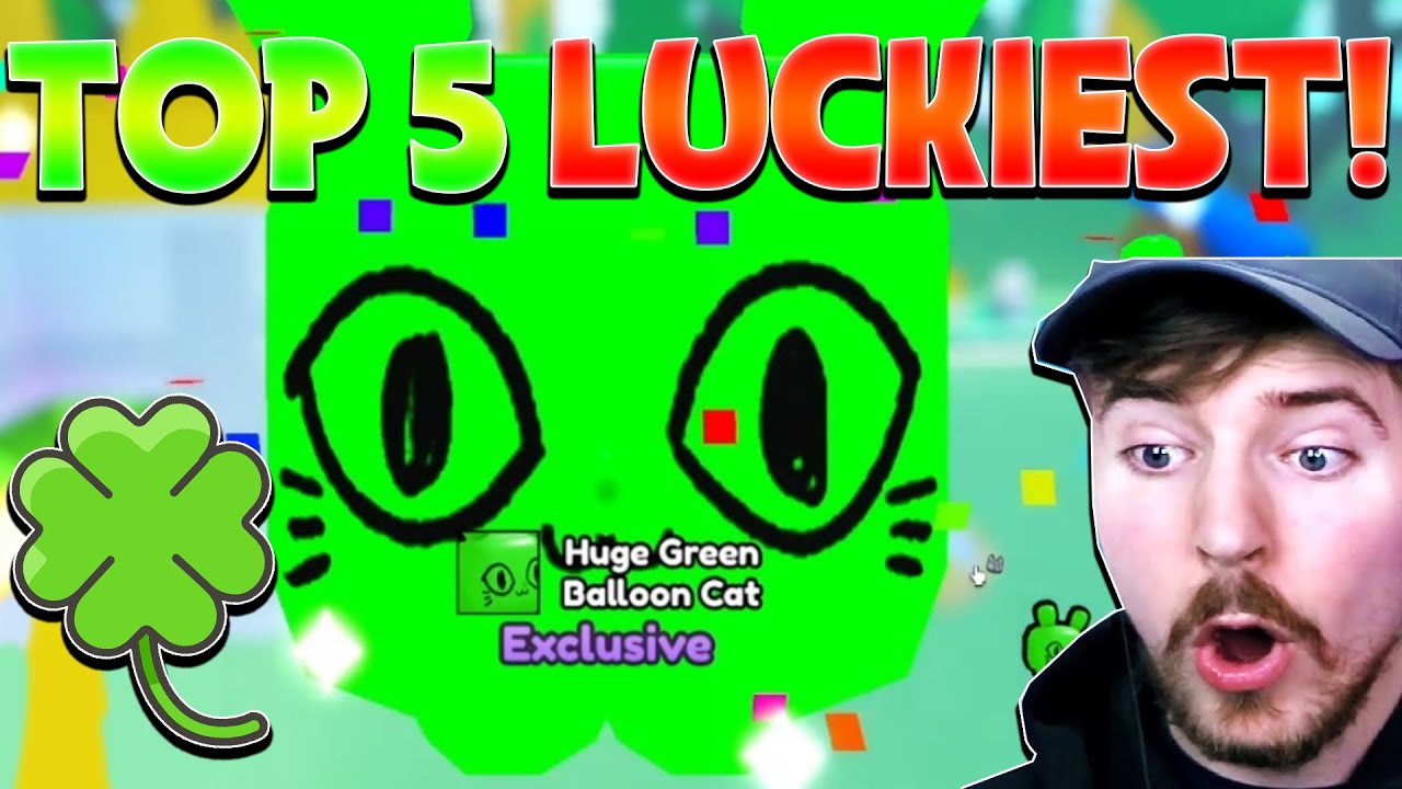 😱TOP 5 LUCKIEST IN Pet Simulator X!🍀 (*Green Huge Balloon Cat*) - YouTube