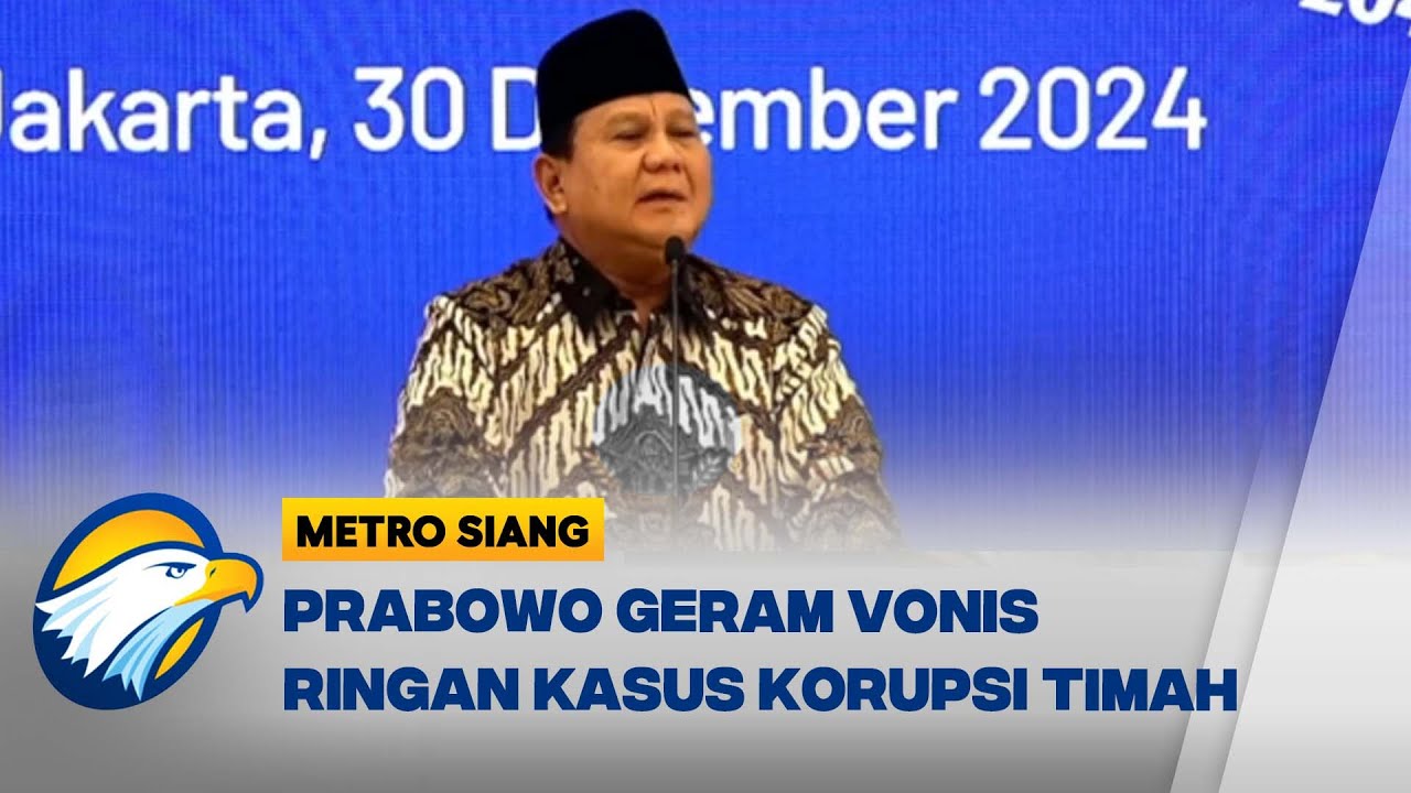Prabowo Menuntut Hukuman Berat untuk Koruptor Timah [Metro Siang] - YouTube