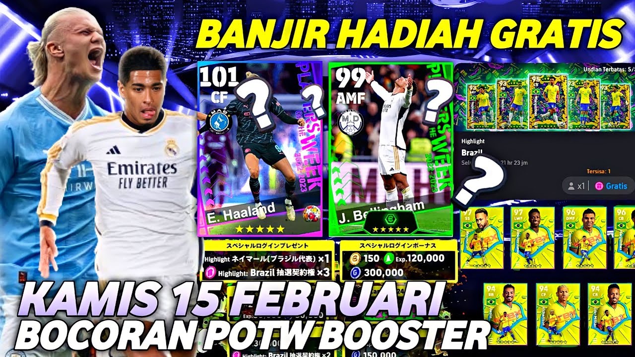 POTW UCL IS BACK? PEMBARUAN KAMIS 15 FEBRUARI BOCORAN POTW BOOSTER EFOOTBALL 2024 MOBILE - YouTube