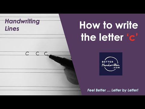Better Handwritten - How to write the letter 'c' (Handwriting Lines)