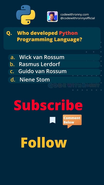 Who Developed Python Programming Language Python Codinginterview Youtube