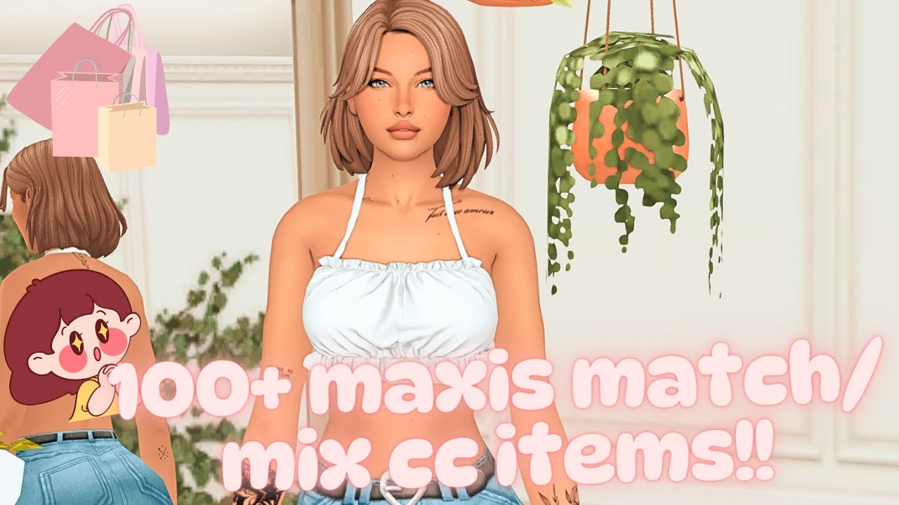 100+ MAXIS MATCH/MIX FEMALE CC ITEMS -- HAIR + CLOTHES!! - YouTube