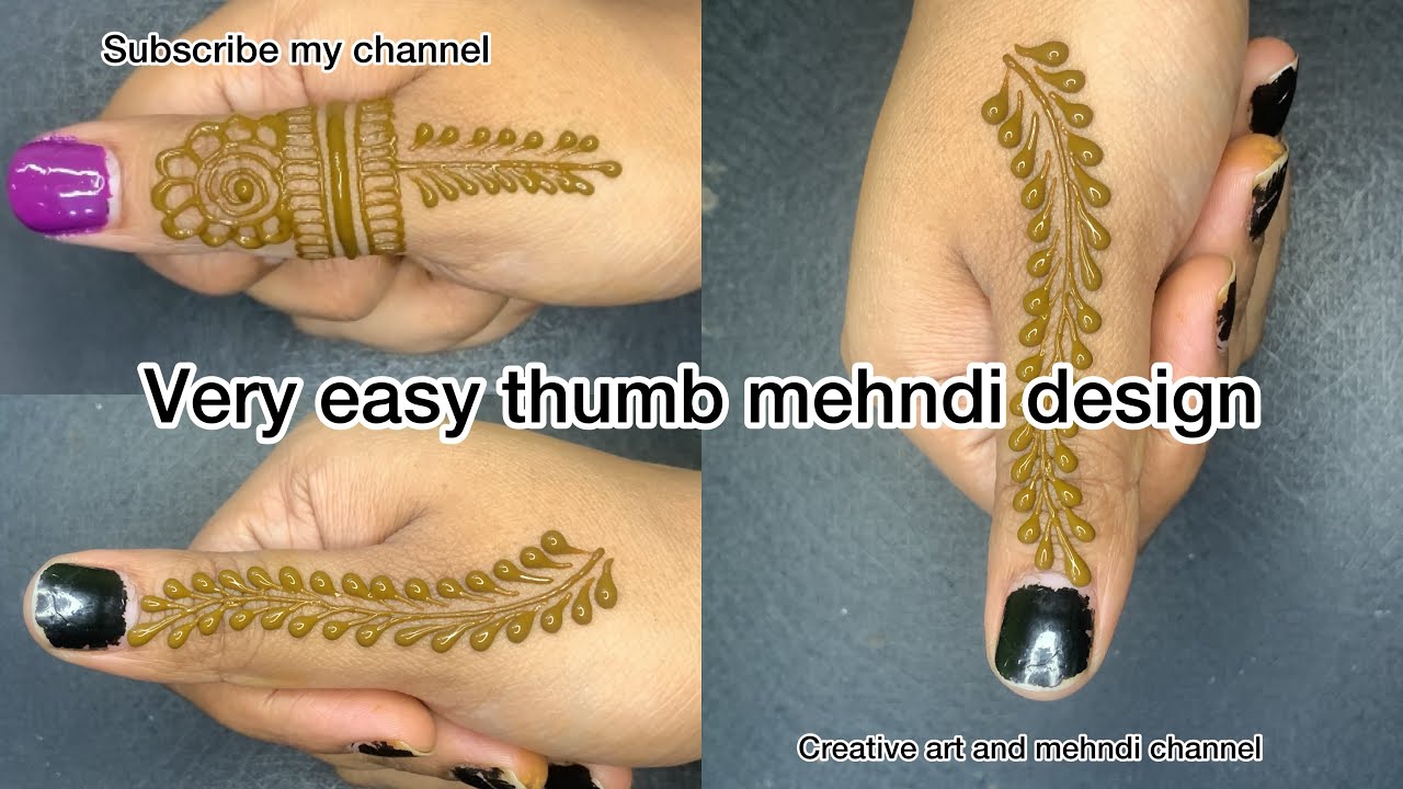 Very simple and easy thumb mehndi design ll latest thumb mehndi design ...
