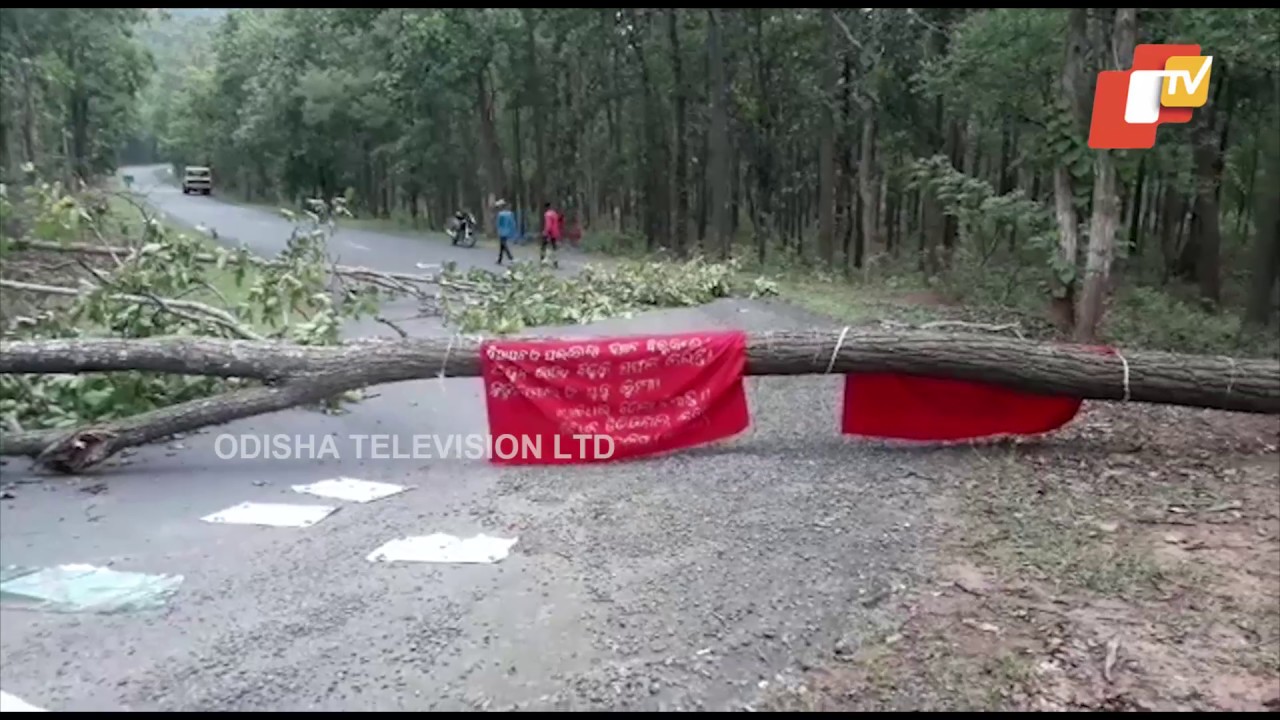 Maoists block Baliguda Daringbadi road on NH 59 in Kandhamal district ...