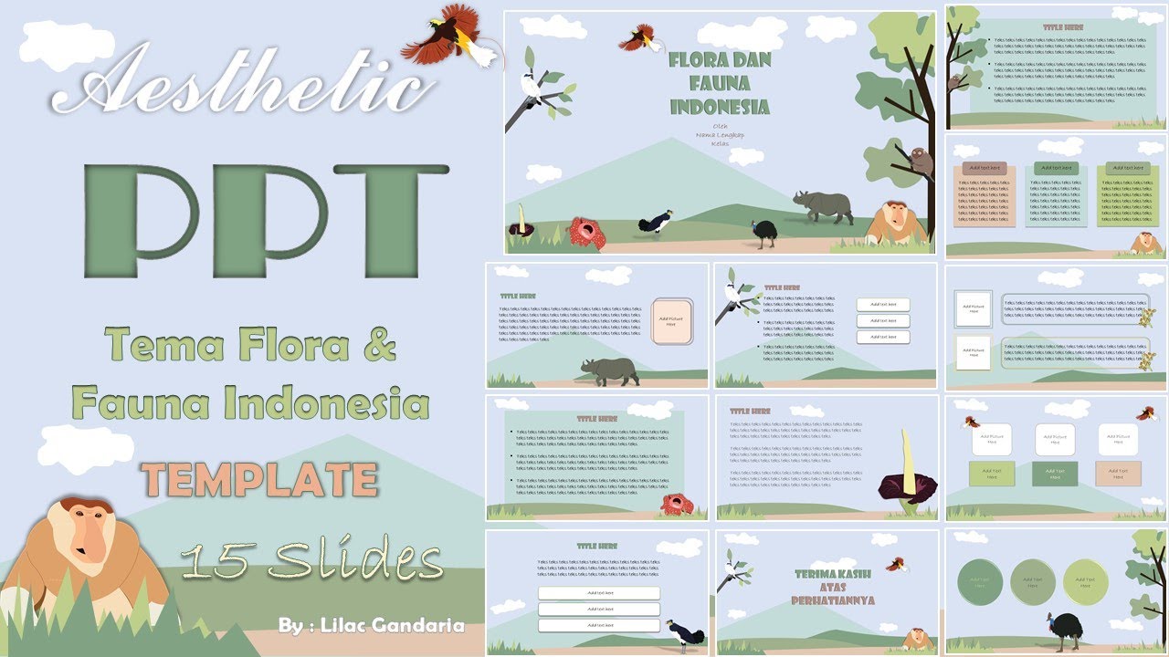 Aesthetic PPT Tema Flora dan Fauna Indonesia -Tutorial # ...