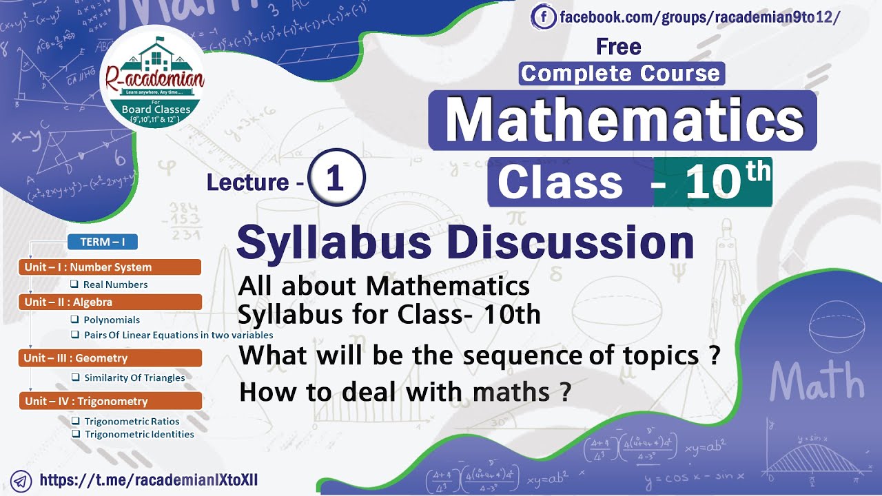 Syllabus Introduction Of Math | Class 10th | Mathematics | - YouTube