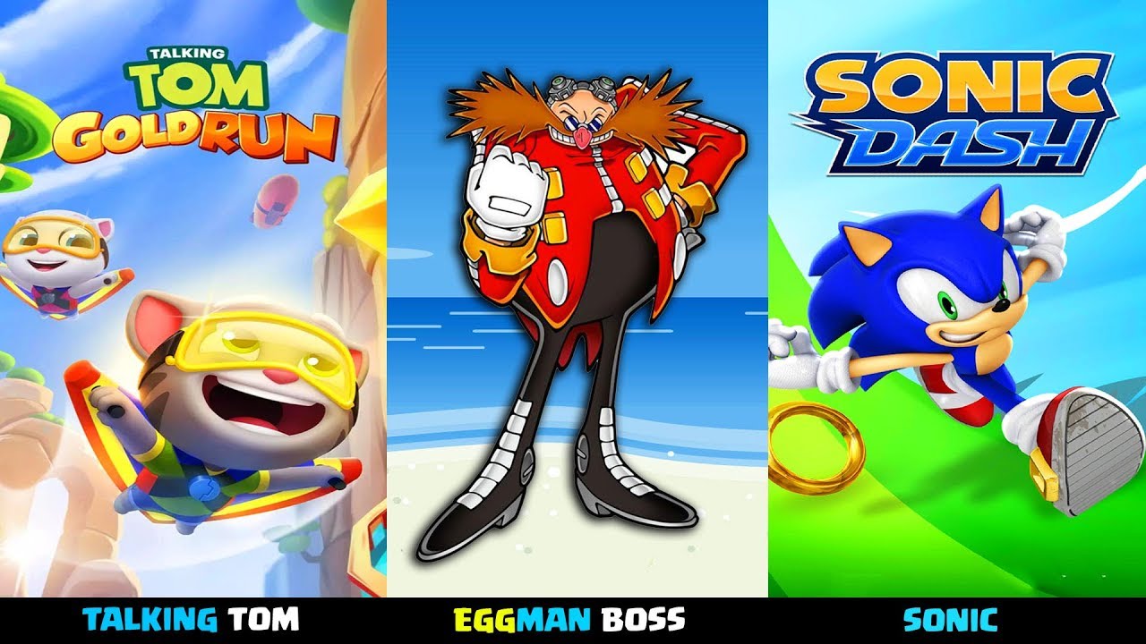 Talking Tom Gold Run VS Sonic Dash Gameplay 'Talking Tom VS Sonic' with ...