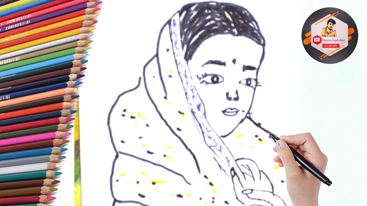 How to draw a Cute Girl sitting -Step by StepI| Pencil sketch for ...