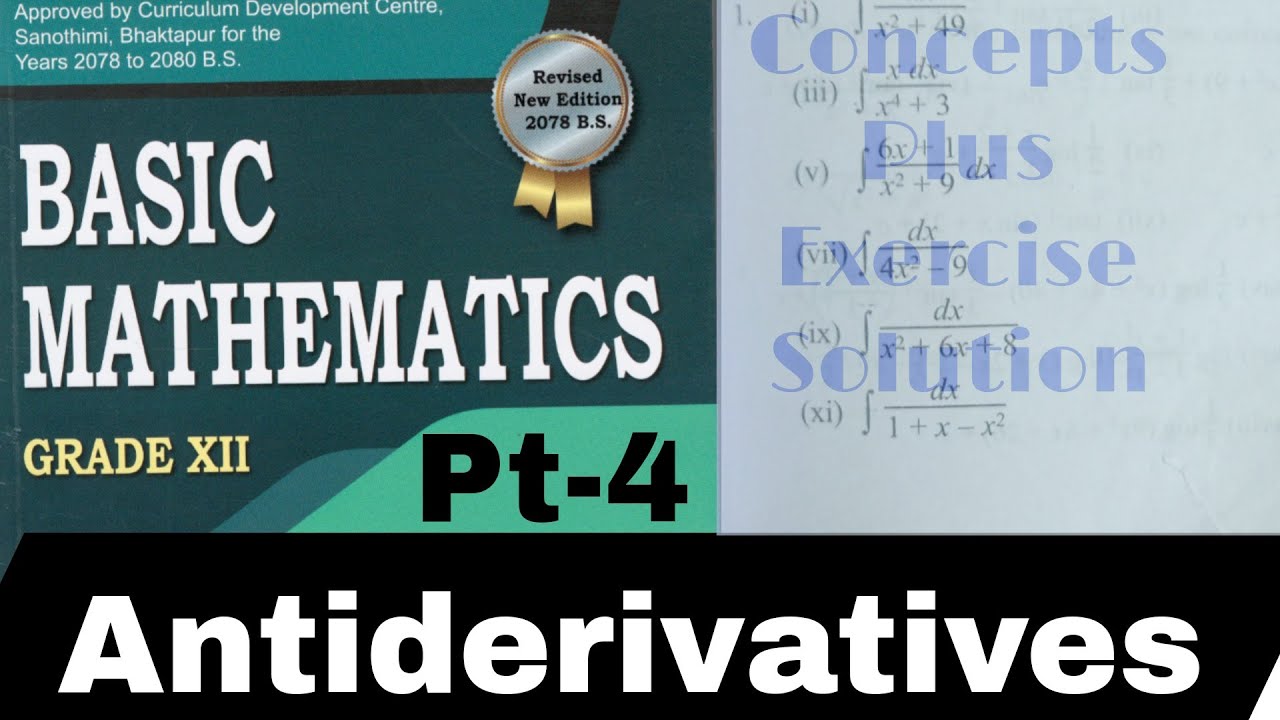 Antiderivative|| Basic mathematics grade-12||Part-4||Nitya eduventure - YouTube