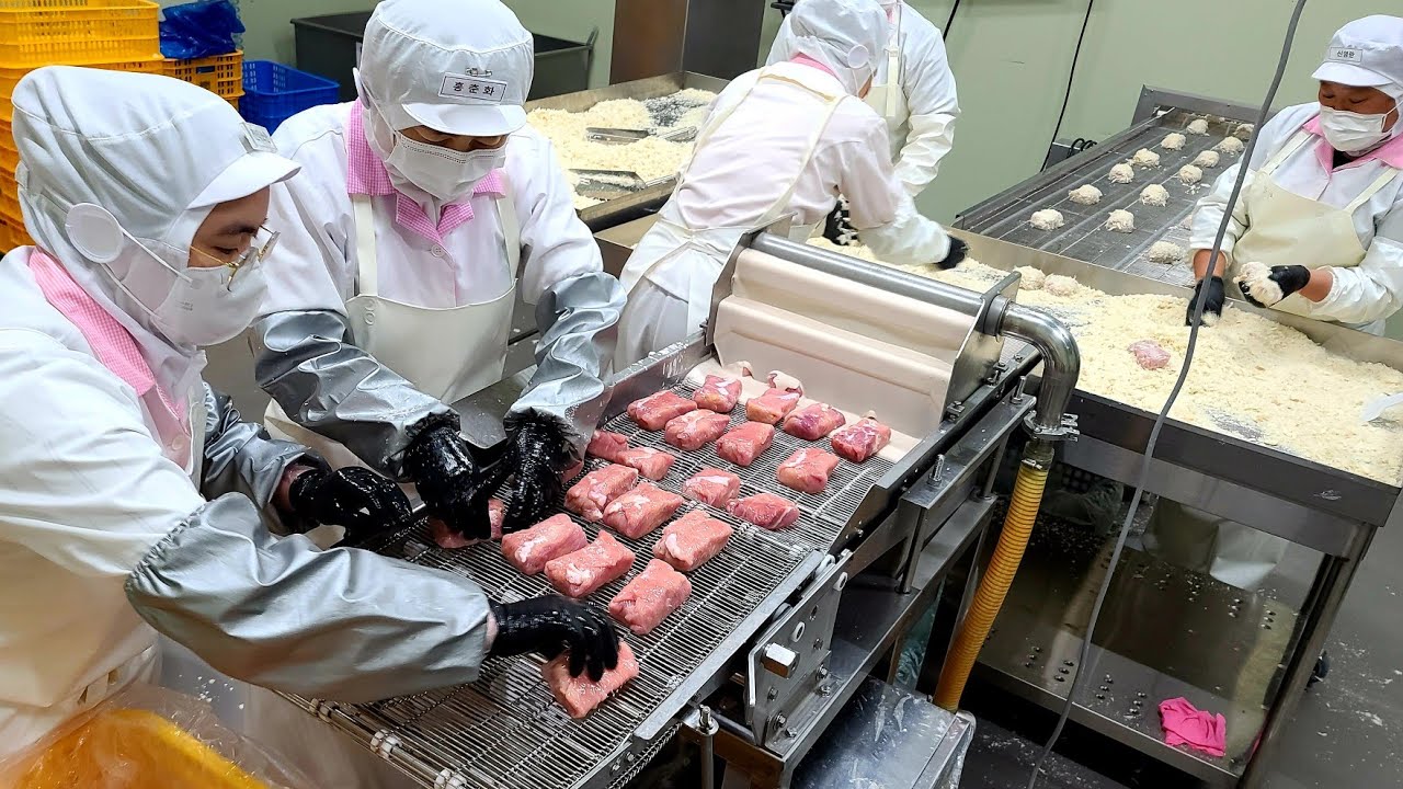 Amazing Korean Cheese Pork Cutlet Factory! - YouTube