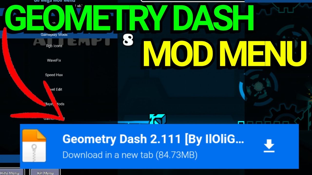MOD MENU GEOMETRY DASH / NOCLIP / JUMP HACK / ATUALIZADO VERSÃO 2.2 ...
