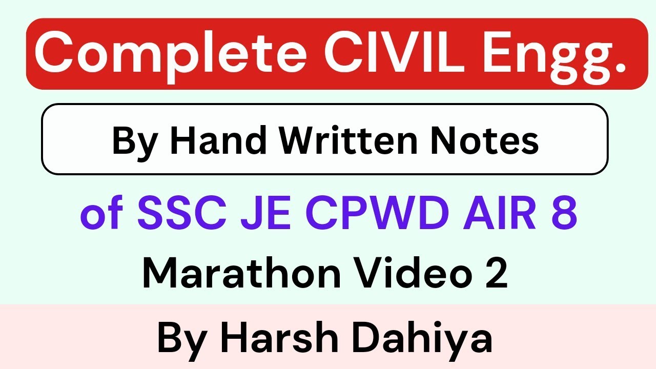 2. Complete Revision of Civil Engineering by Hand written notes of SSC ...