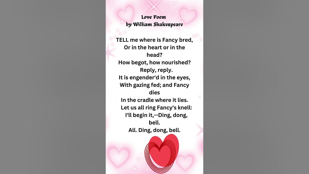 LOVE POEM BY William Shakespeare/ #lovepoeminenglish #love #poem - YouTube