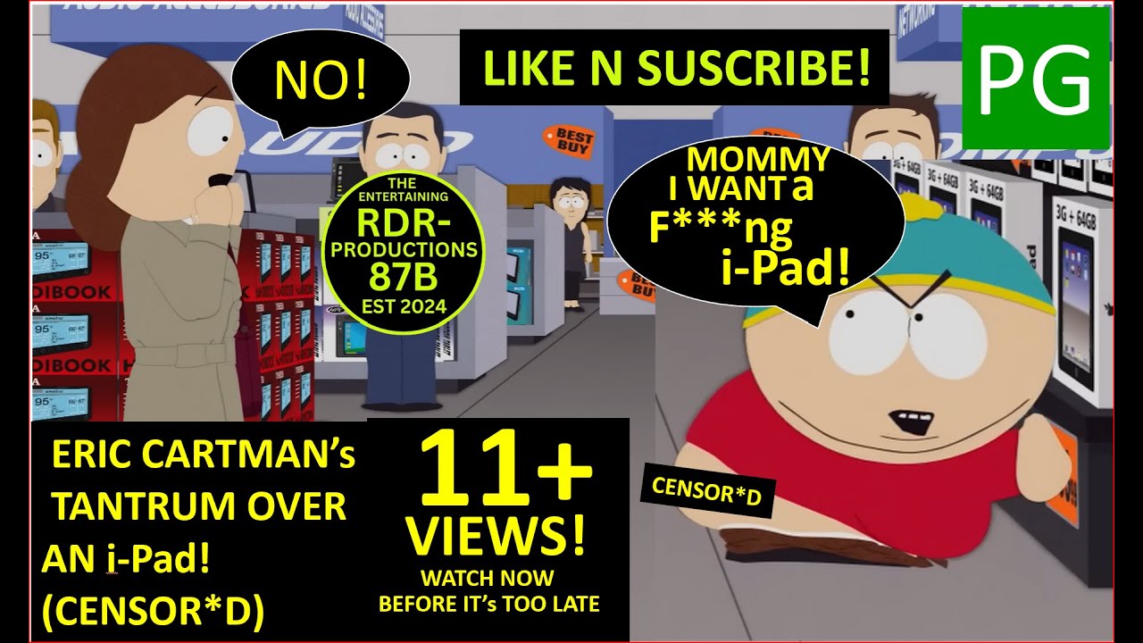Eric Cartman's Censored i-Pad tantrum/Censored Clip from Southpark ...