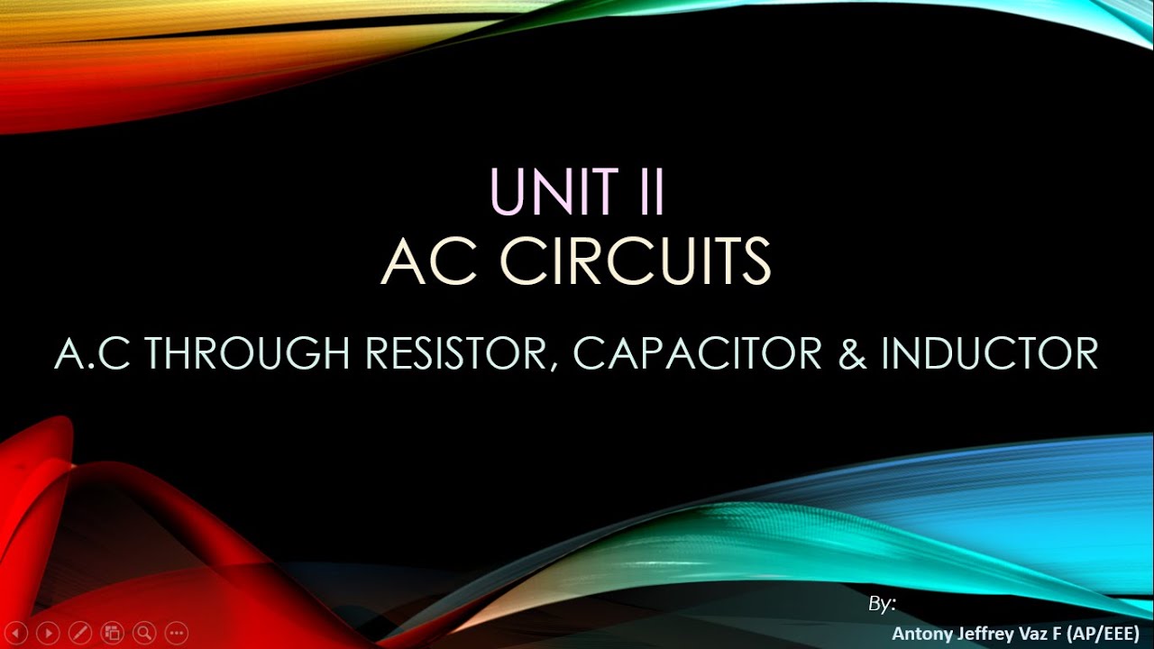 Alternating Current through Pure Resistor, Capacitor and Inductor Loads ...