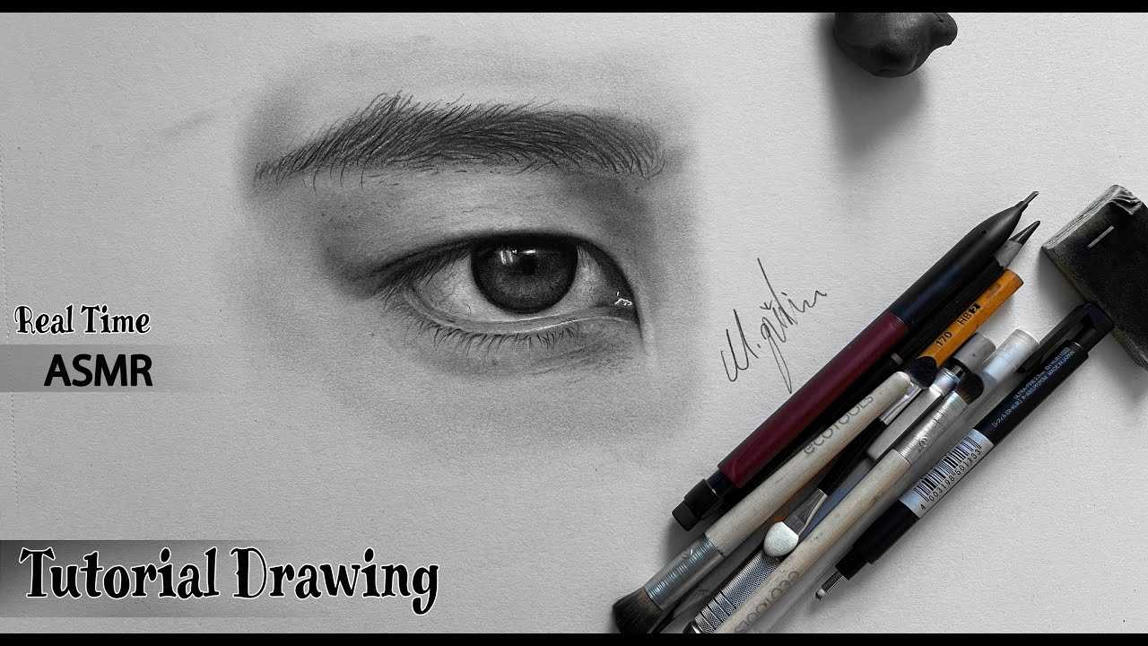 How to draw a hyper realistic asian eye, Step by Step, Tutorial, For ...