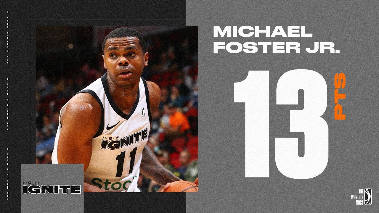 Michael Foster Jr. Posts 13 points & 15 rebounds vs. South Bay Lakers ...