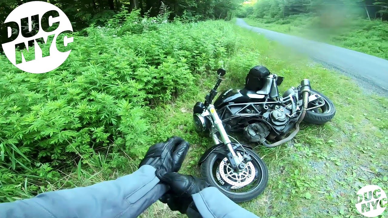 CRASHED my bike, AGAIN - silly knee - Ducati NYC Vlog v1710 - YouTube