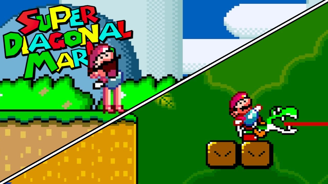 The FUNNIEST Super Mario Rom Hack EVER! - Super Diagonal Mario 2 Part 1 ...
