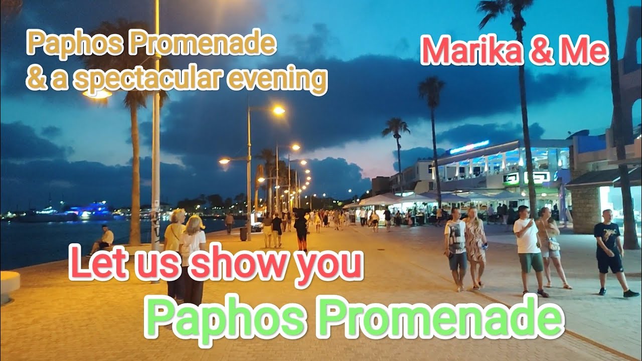 The Paphos Promenade evening walk.. Kato Paphos Promenade Cyprus - YouTube