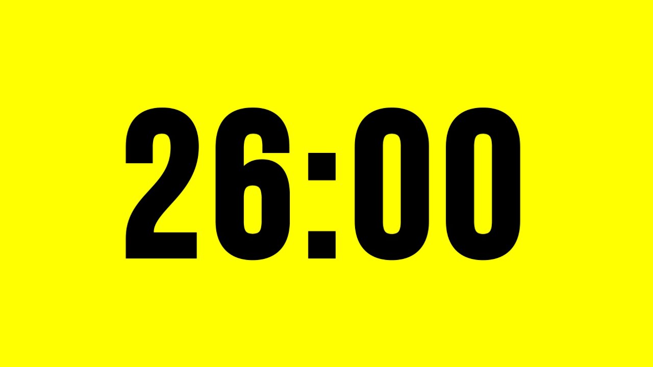 26 Minute Timer Countdown No Music With Alarm - YouTube