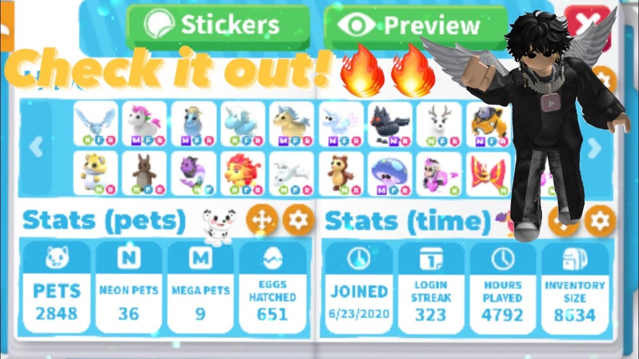 Roblox Adopt Me: Playingt Brand New Profile Stats Update! #adoptme ...