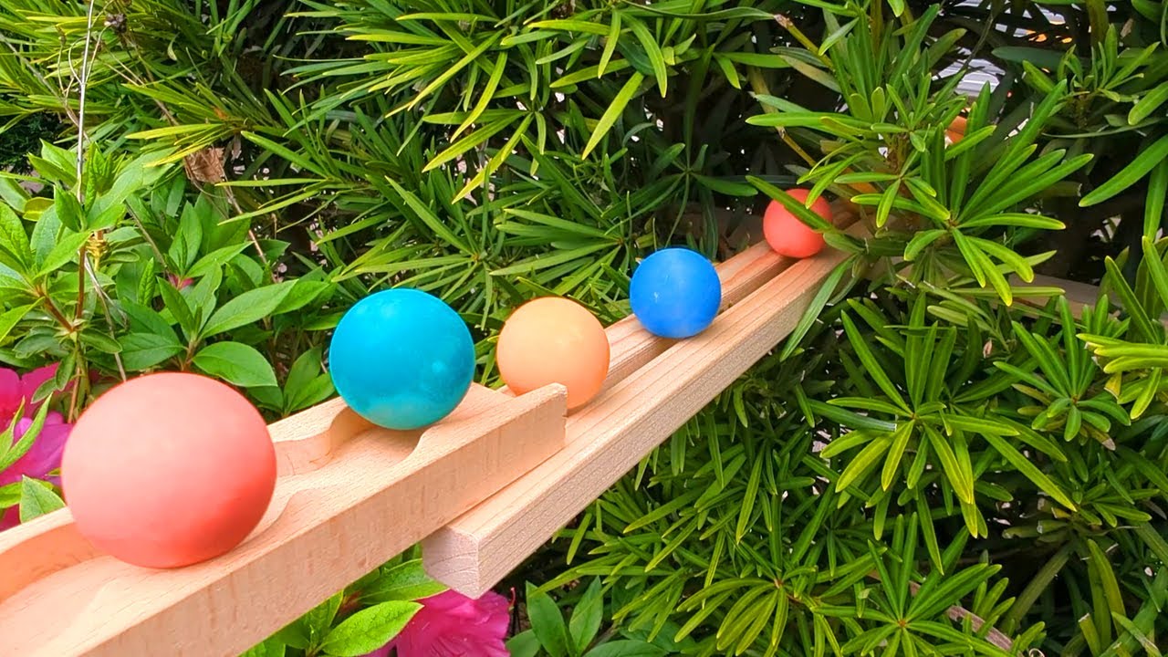 Marble Run☆Big Chopstick Bridge & Forest Tunnel Hand-made Course - YouTube